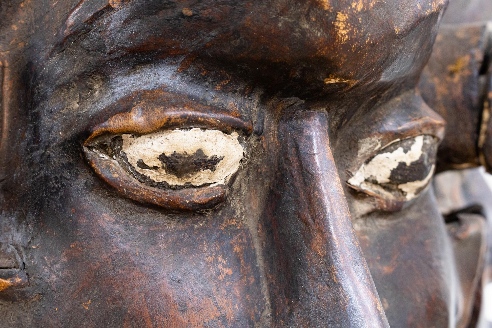 Vintage Tribal African Ekoi Headdress Nigeria Cameroon Sculpture At