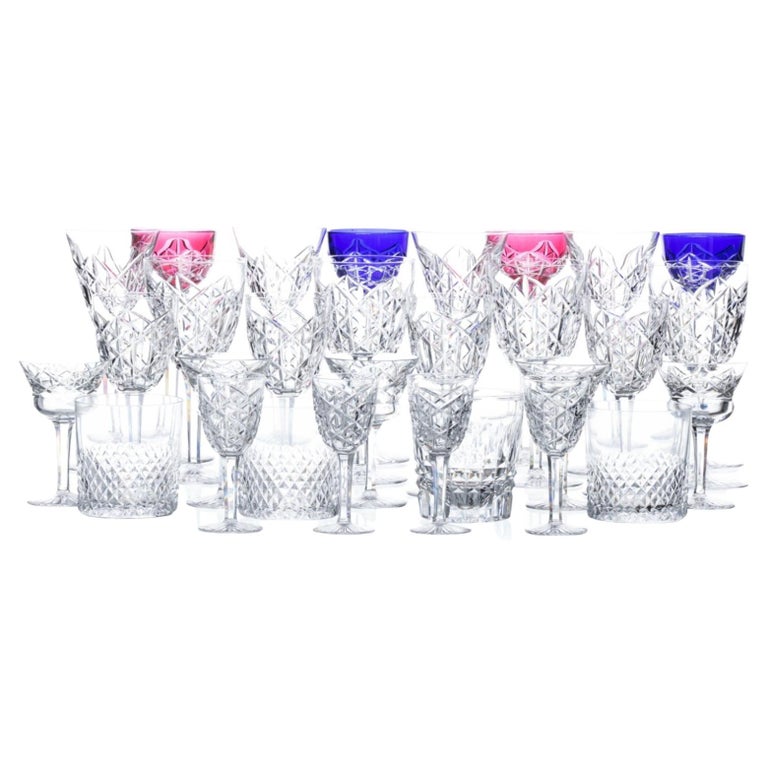 71 Cups Service Part In Bohemian Crystal From The Early 20th Century