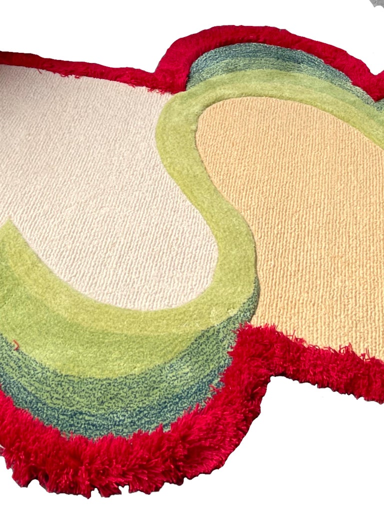 'Breakfast and Strawberry Jam' Irregular Shape Hand-Tufted Wool Rug by ...