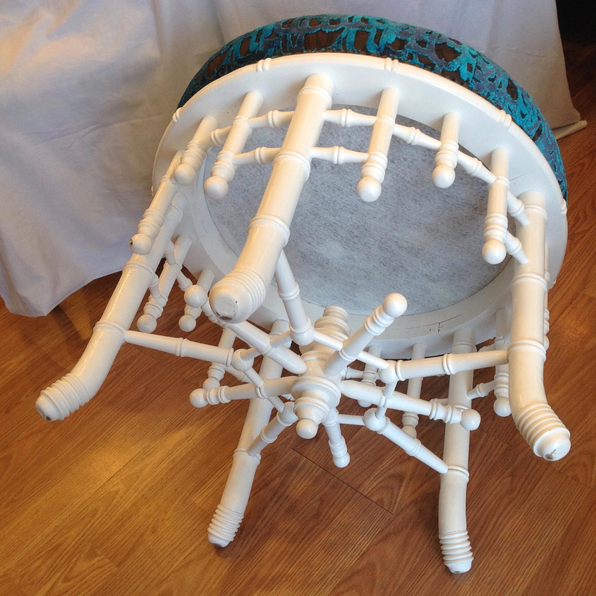 "Brighton" Lacquered Faux Bamboo Ottoman at 1stDibs | bamboo ottoman stool