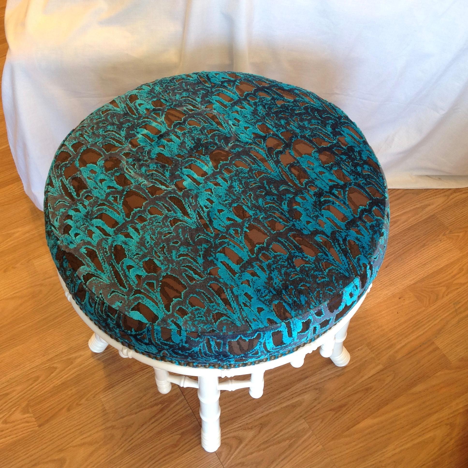 "Brighton" Lacquered Faux Bamboo Ottoman at 1stDibs | bamboo ottoman stool