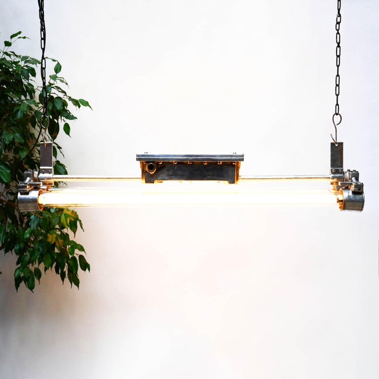 Double Explosion-Proof Fluorescent Light in Polished Cast Aluminium 'XL ...