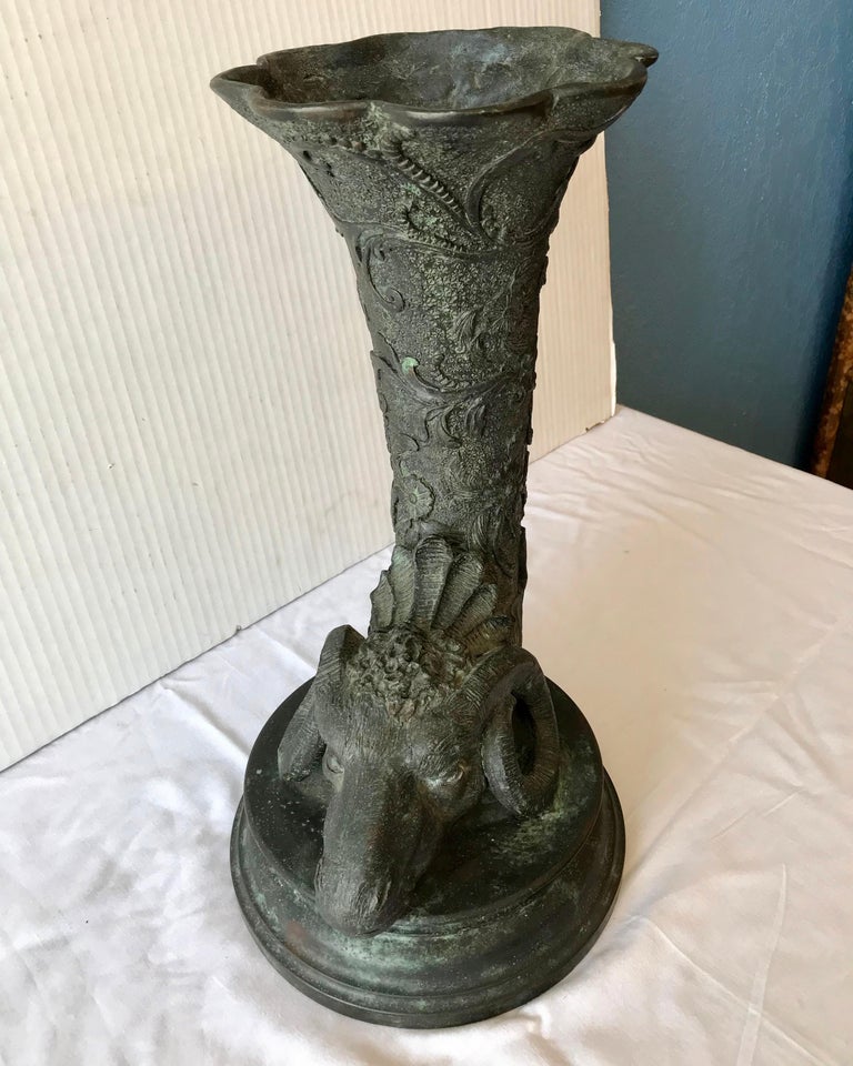 " Grand Tour " Greco Roman Figural Bronze Cornucopia Form Vase For Sale ...