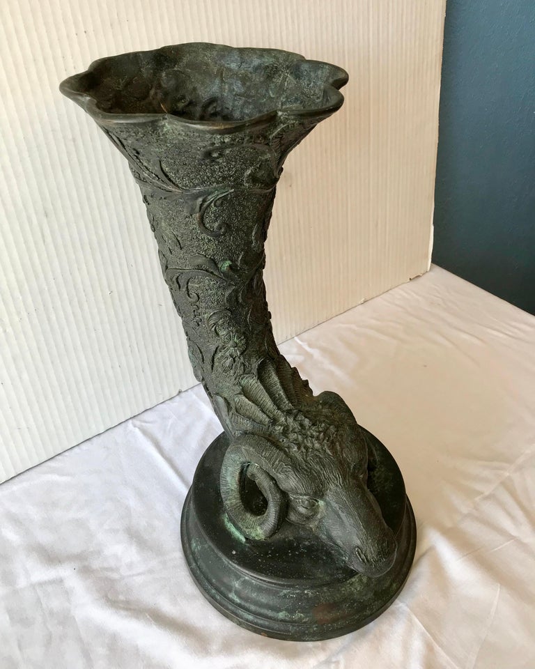 " Grand Tour " Greco Roman Figural Bronze Cornucopia Form Vase For Sale ...