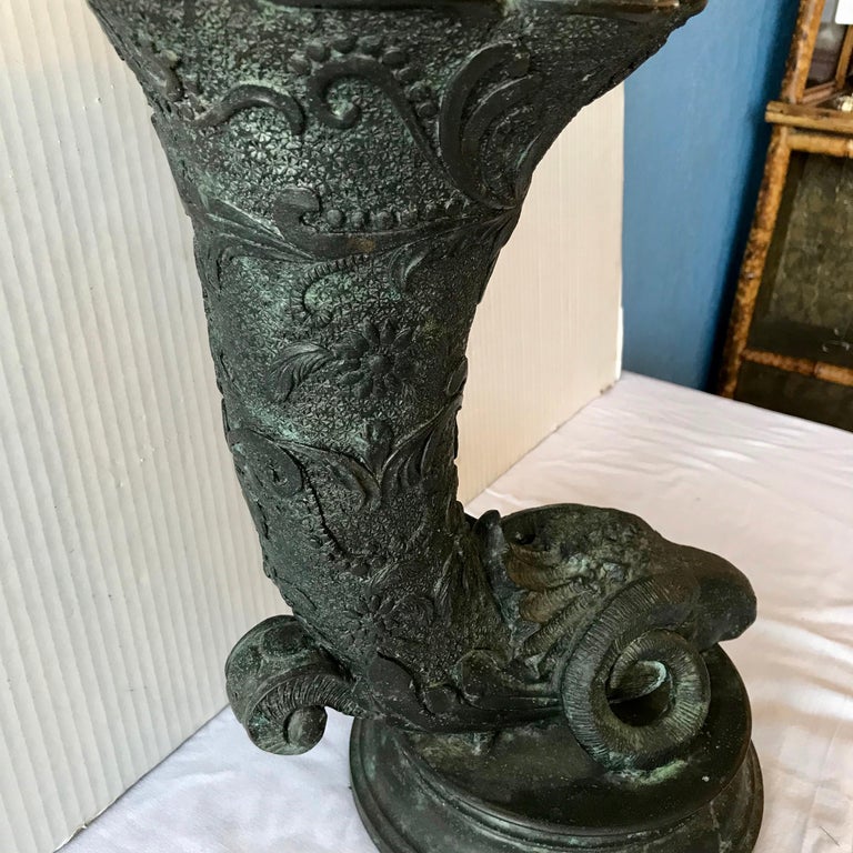 " Grand Tour " Greco Roman Figural Bronze Cornucopia Form Vase For Sale ...