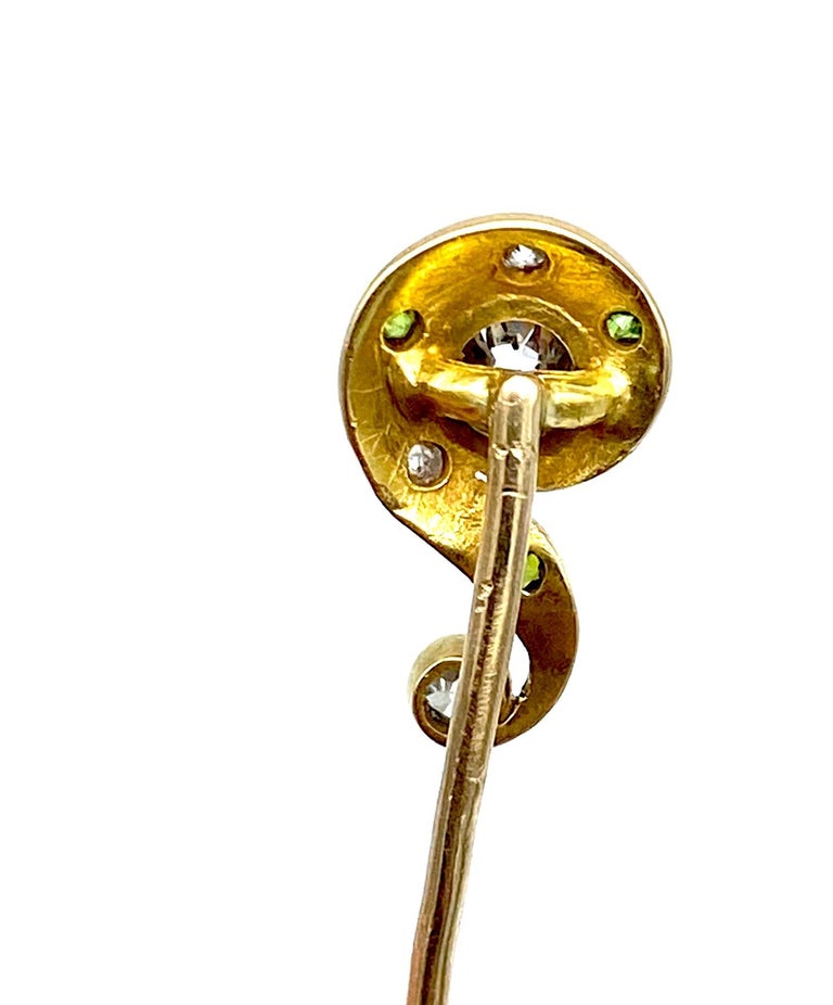 ? Symbol Mine Cut Diamond Pin, Circa 1800's 14 Karat Yellow Gold For ...
