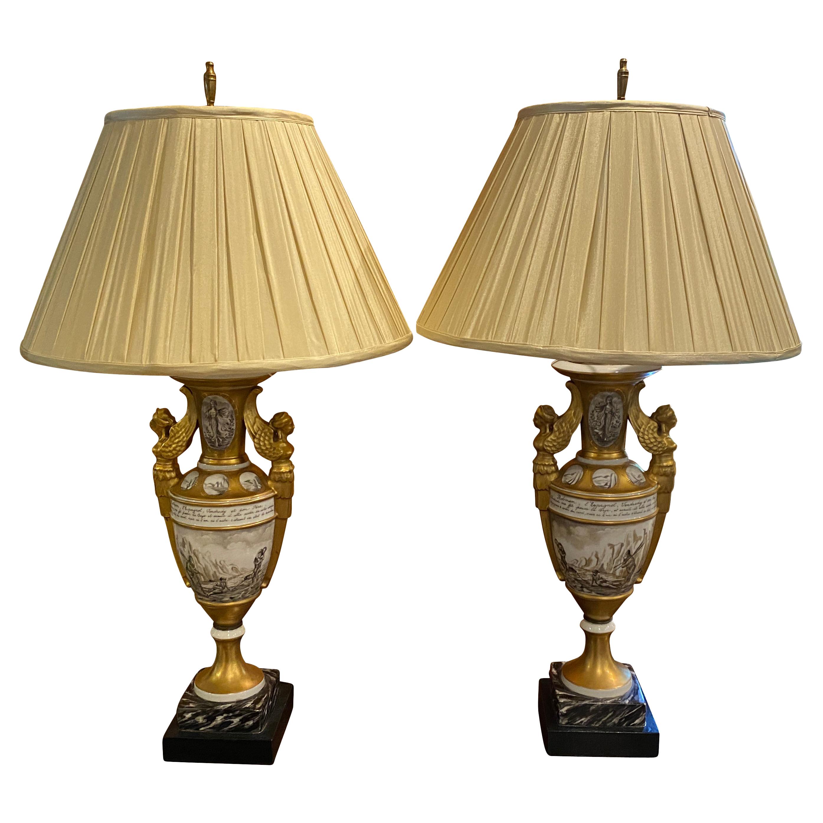 French Vieux Paris Porcelain Table Lamp, Early 1900s at 1stDibs