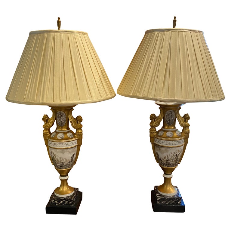 " Vieux " Paris Porcelain Table Lamps at 1stDibs