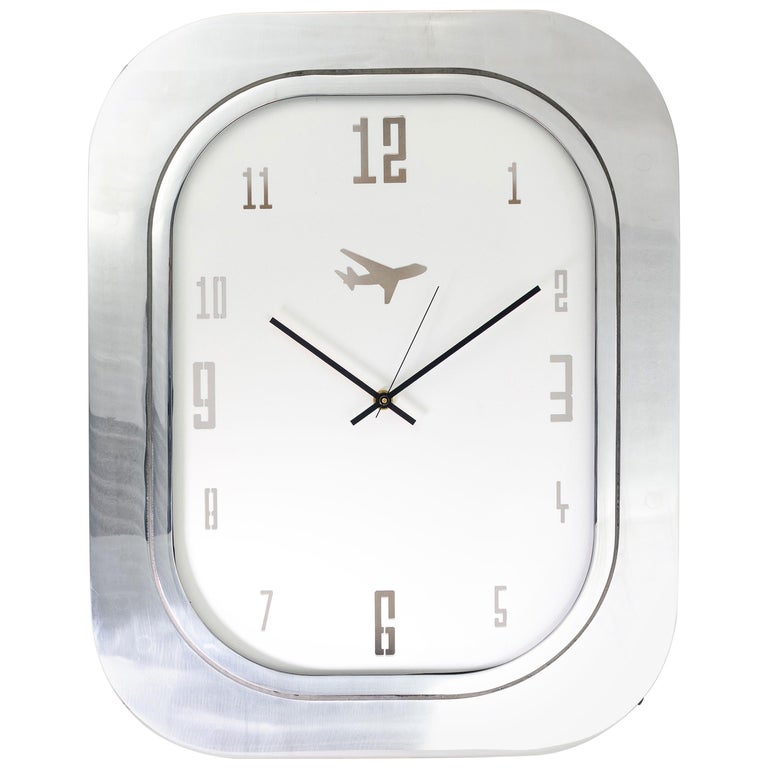 #003-Boeing 747 Window Clock, Polished Aluminium and White Face For ...