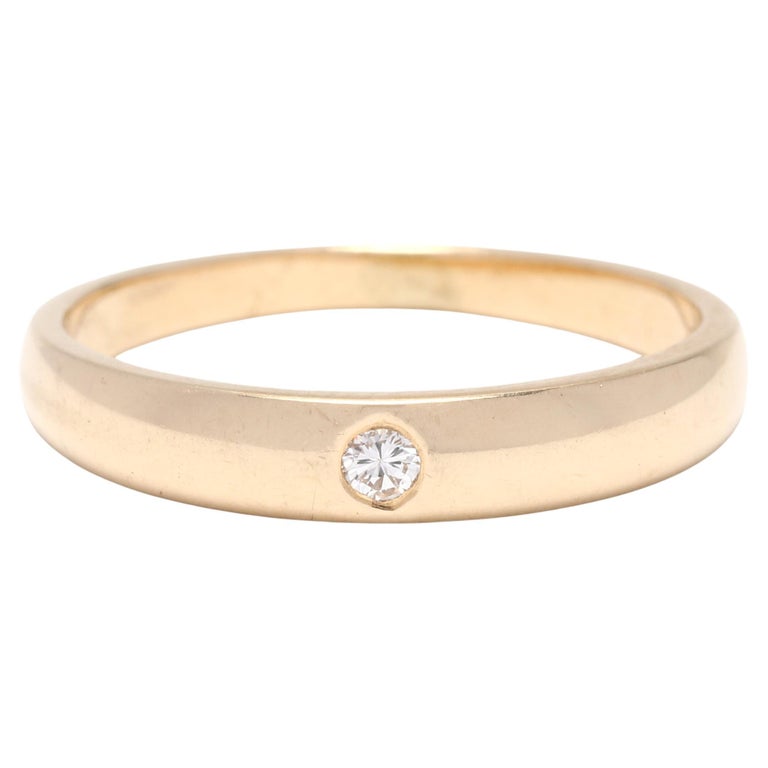 0.03ct Thin Diamond Stackable Band, 14K Yellow Gold, Ring, Stackable ...