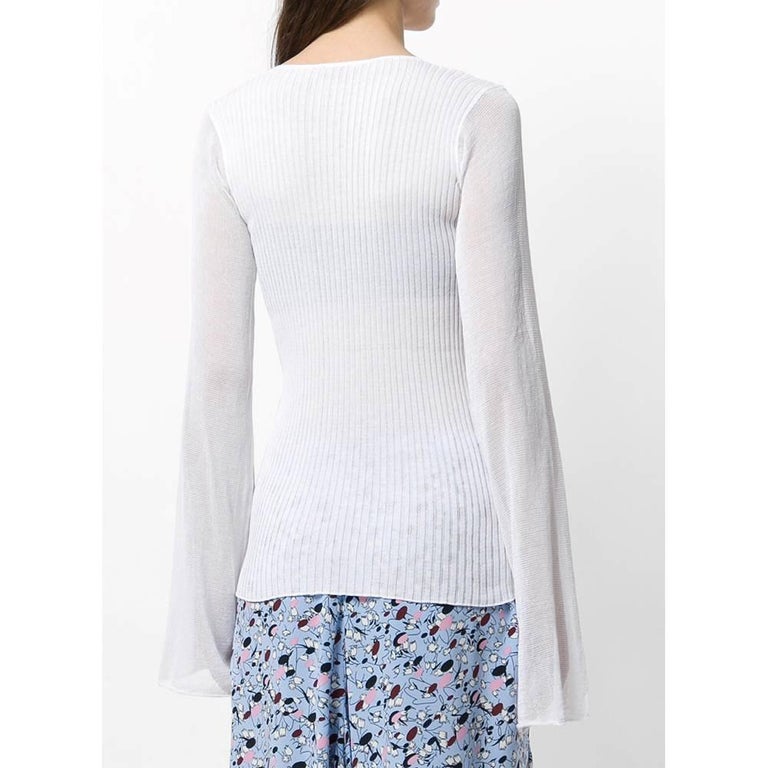 00s Romeo Gigli Vintage white narrow-ribbed shirt For Sale at 1stDibs