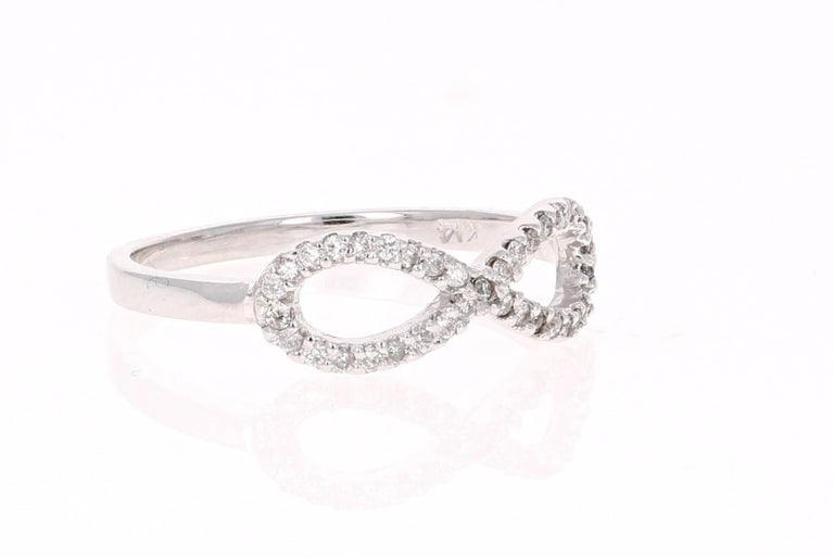 Diamond Infinity Ring in 14K White Gold For Sale (Free Shipping) at ...