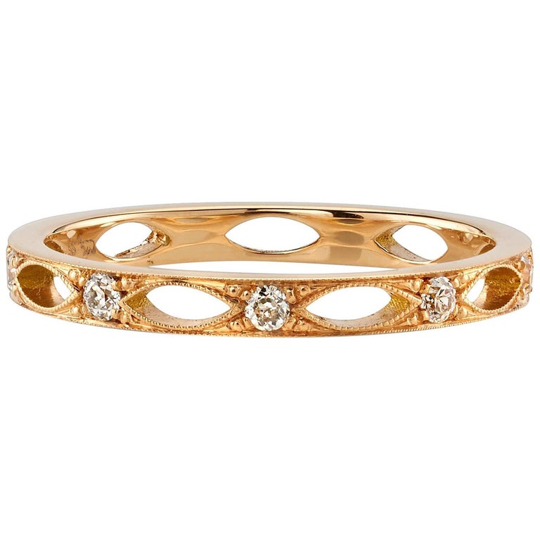 Customizable Handcrafted Alexander Old European Cut Diamond Eternity Band by Single Stone For ...