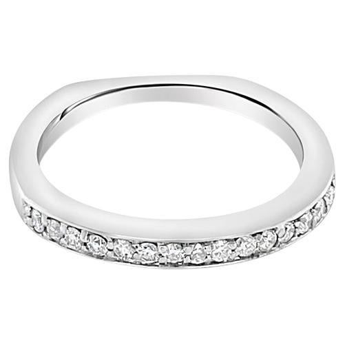 18 Karat White Gold Diamond Band with Euro Shank For Sale at 1stDibs