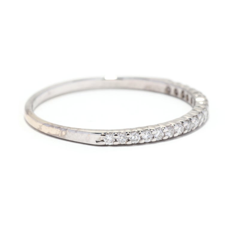 0.20ctw Thin Diamond Wedding Band, 14k White Gold, Ring, Stackable Band ...