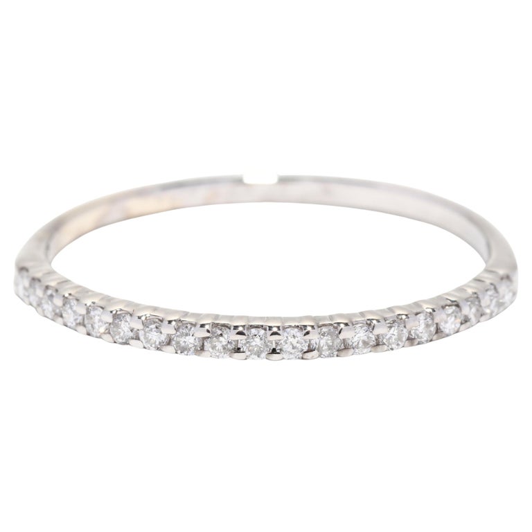 0.20ctw Thin Diamond Wedding Band, 14k White Gold, Ring, Stackable Band ...
