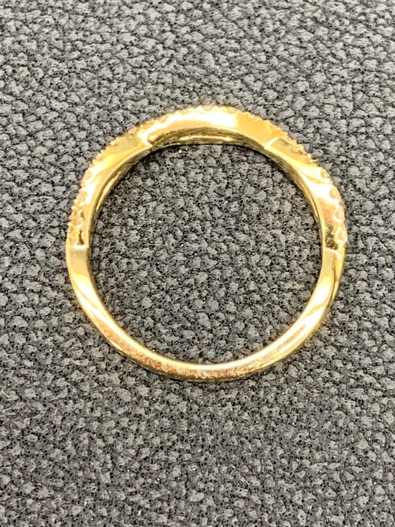 0.21 Carat Diamond Wedding Ring in 18K Yellow Gold For Sale at 1stDibs