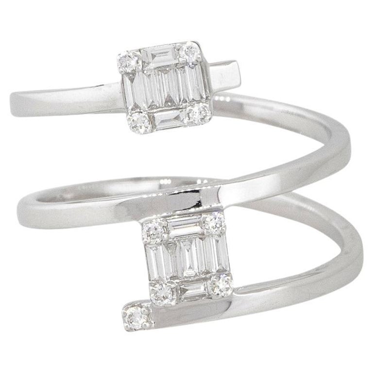 0.24 Carat Diamond Square Mosaic Station Ring 18 Karat in Stock For ...