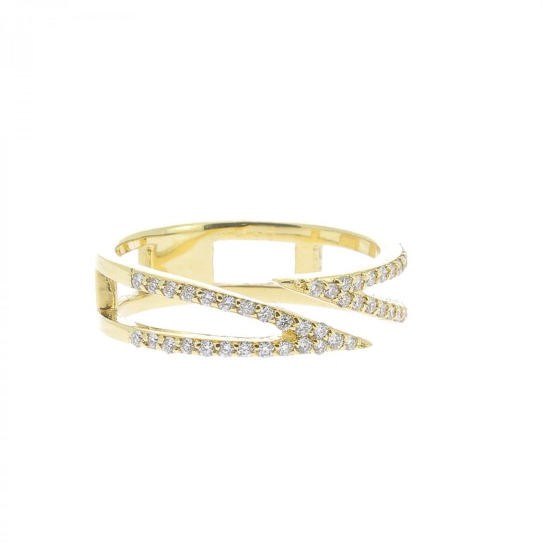 0.25 Carat GVS Round Diamond Cocktail Ring 18 Karat Yellow Gold Thunder ...