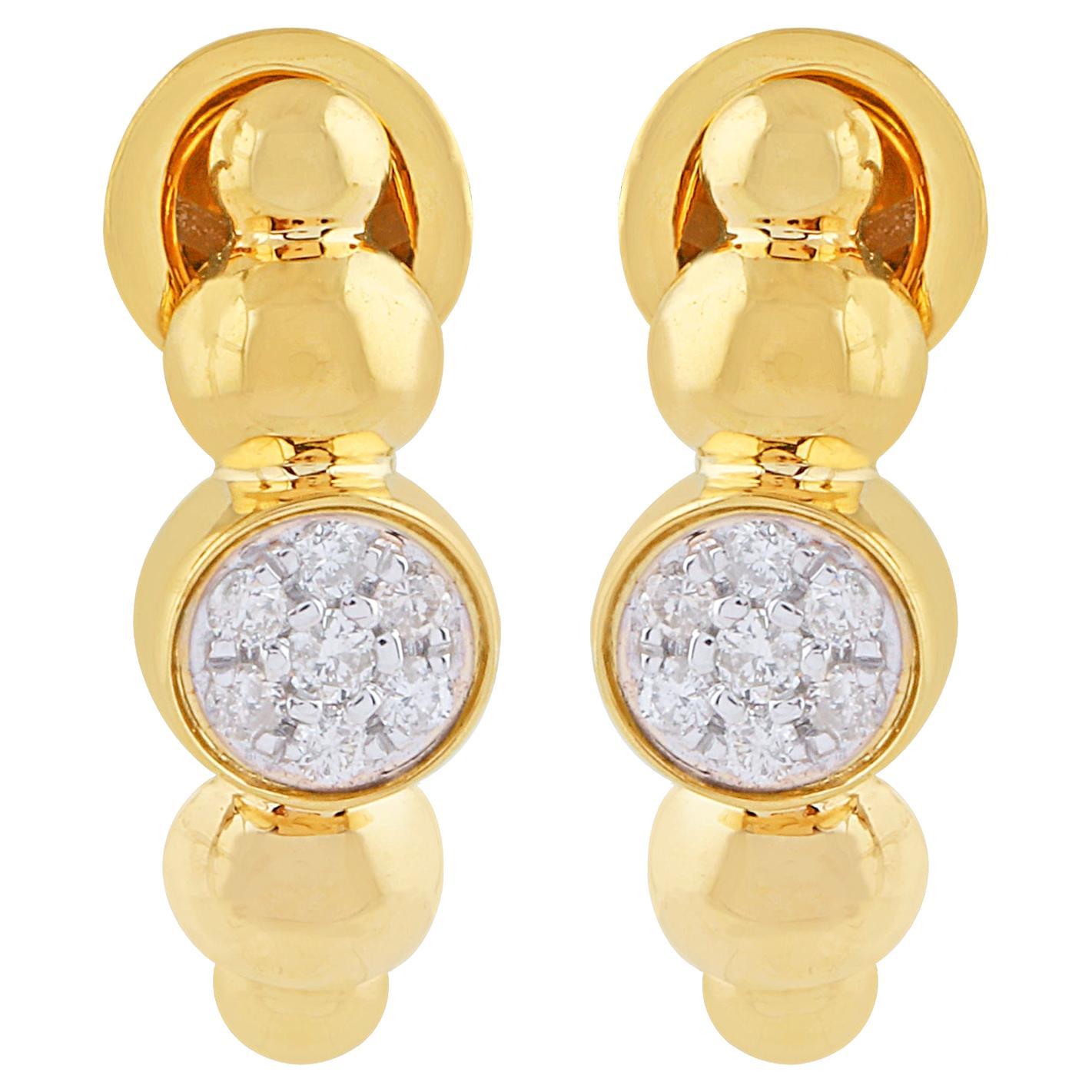 0.25 Carat SI Clarity HI Color Diamond Fine Flower Earrings 14 Karat ...