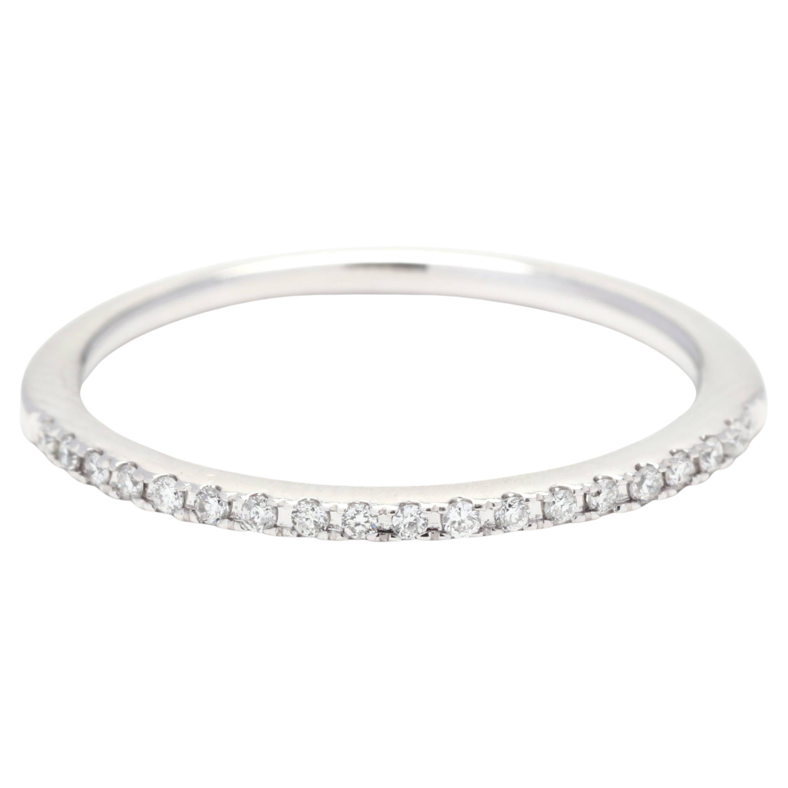 0.25ctw Thin Diamond Wedding Band, Platinum, Ring Size 4.75, Stackable ...