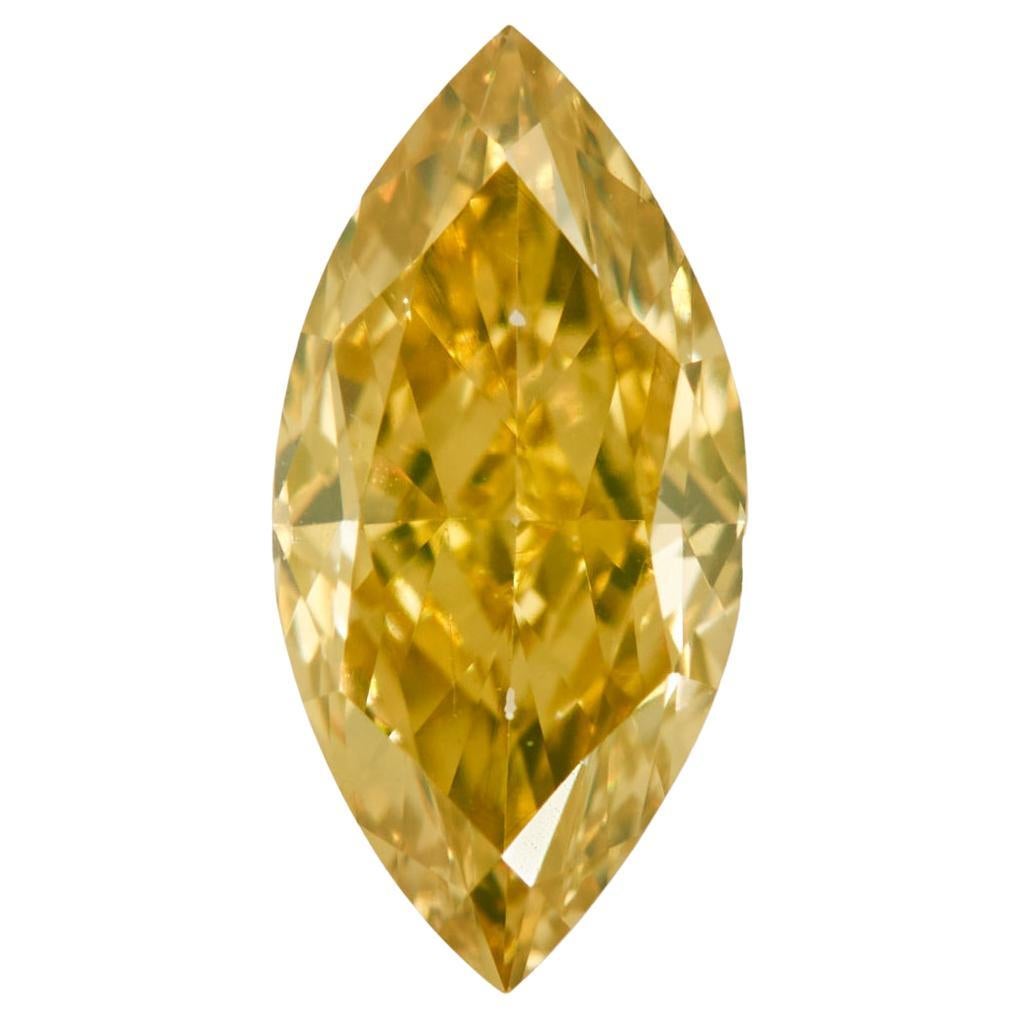 0.28 Carat Fancy Intense Greenish Yellow Marquise Diamond For Sale at ...
