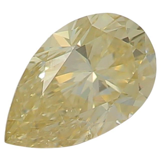 0.50 Carat Fancy Intense Yellow Oval shaped diamond I1 Clarity GIA ...