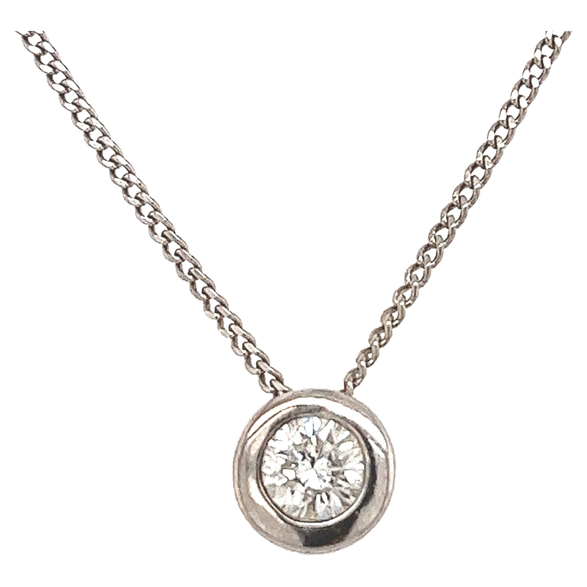 0.30ct Diamond Solitaire Pendant Set In 9ct and 18ct White Gold For ...