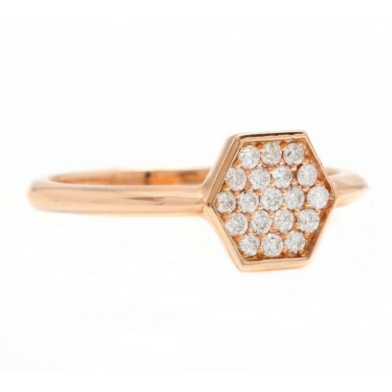 0.30 Carat Natural Diamond 14 Karat Solid Rose Gold Band Ring For Sale ...