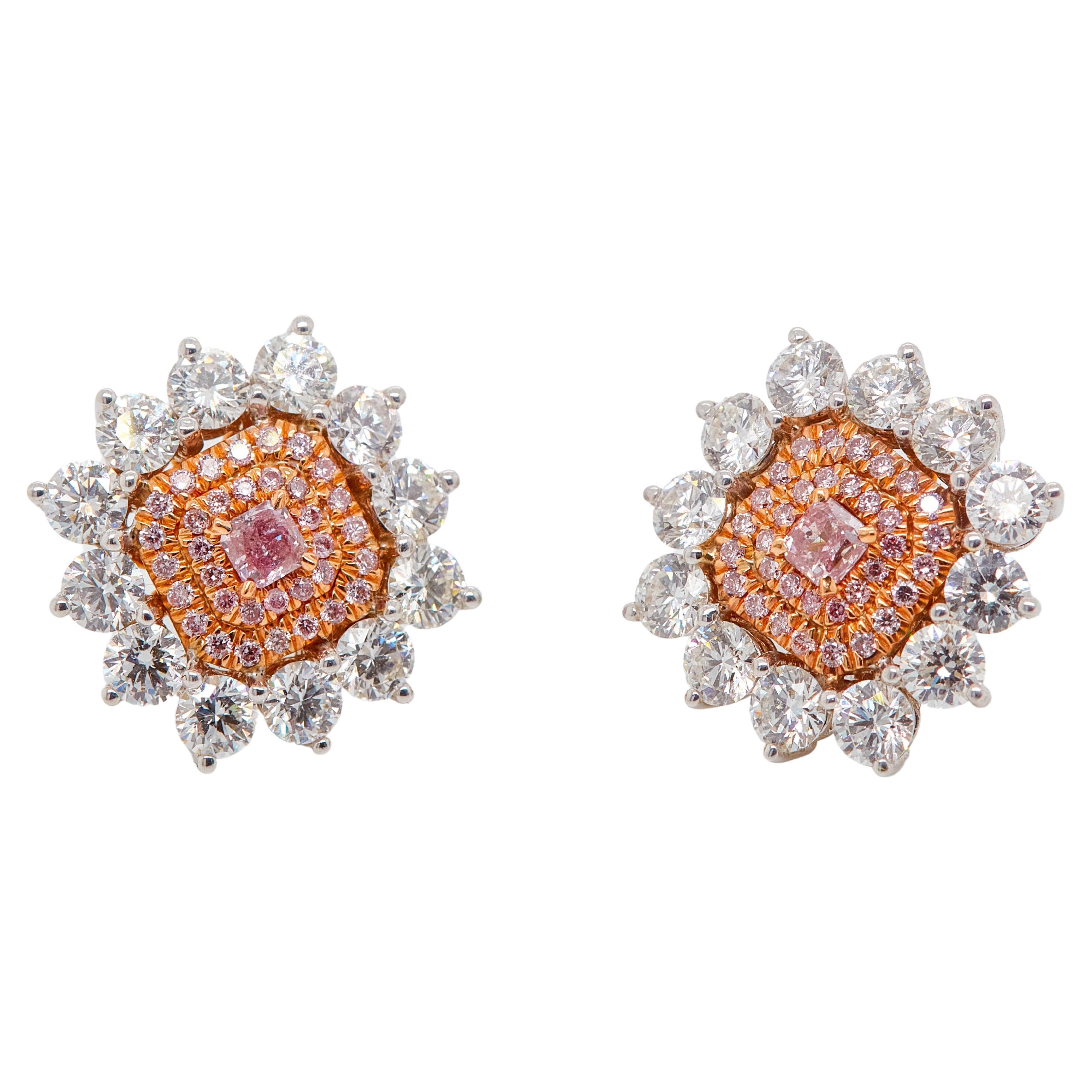 Fancy Blue Diamond Earrings 0.24 Ct Fancy Intense Blue/VS 18k Gold For ...