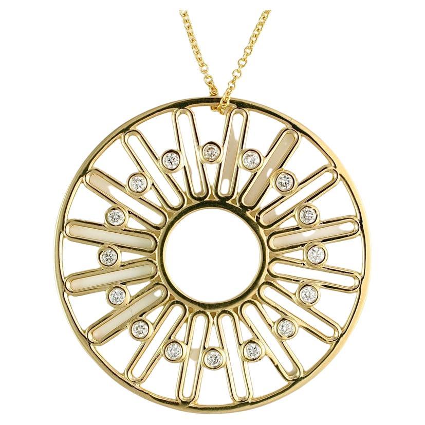 Garrard 18 Carat Yellow Gold and White and Yellow Diamond Wings Pendant ...