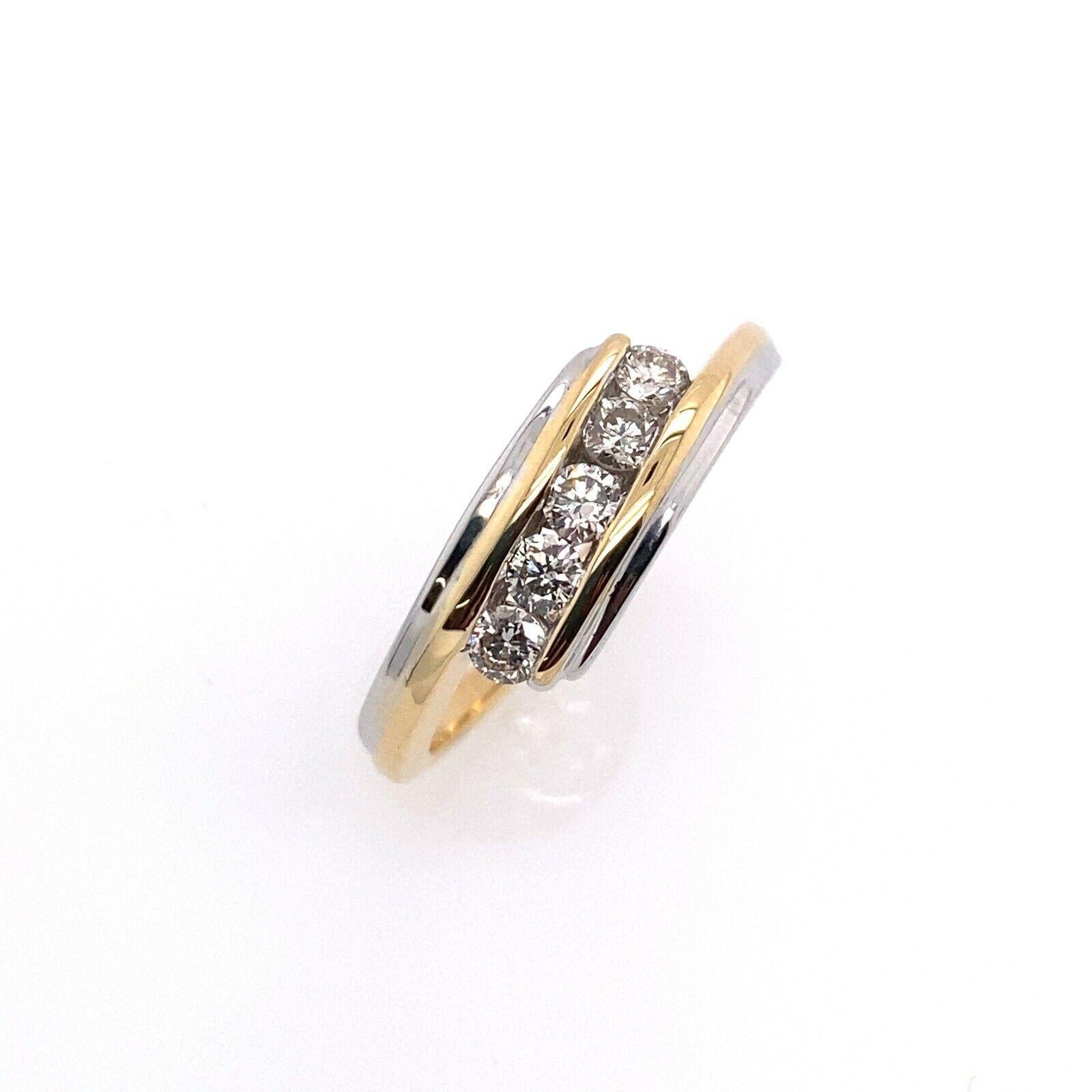 0.33ct 5-Stone Diamond Crossover Ring in 18ct Yellow and White Gold For ...