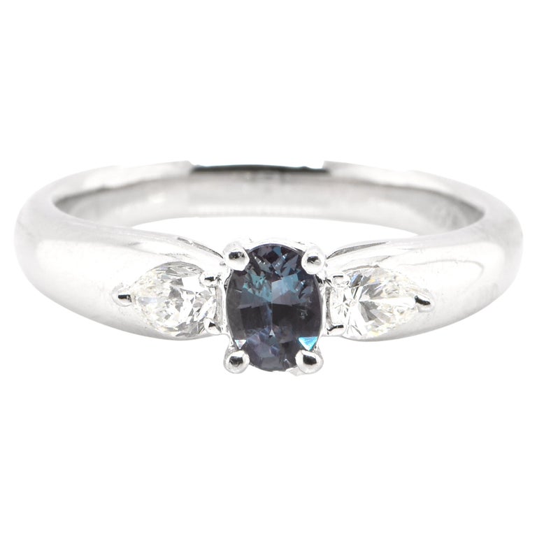 0.34 Carat Natural Color Changing Alexandrite Ring Set in Platinum For ...