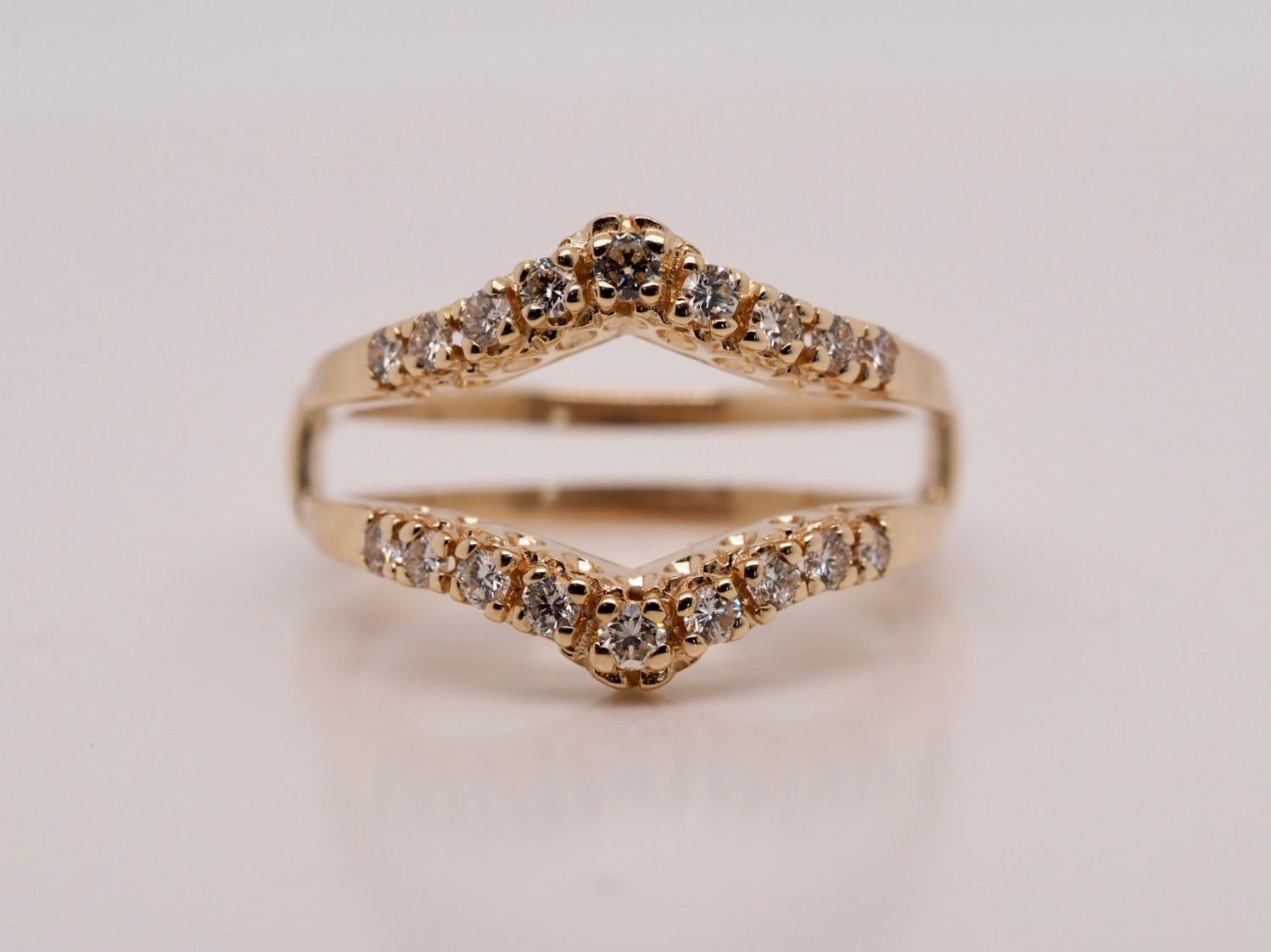 0.35 Carat Vintage Style 14 Karat Yellow Gold Diamond Ring Enhancer ...