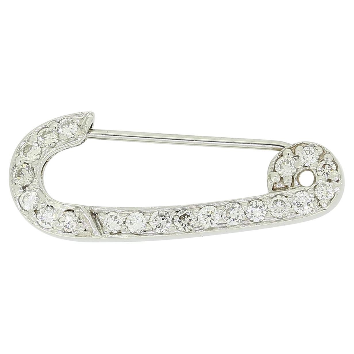 Vintage Safety Pin Brooch - 450 For Sale on 1stDibs