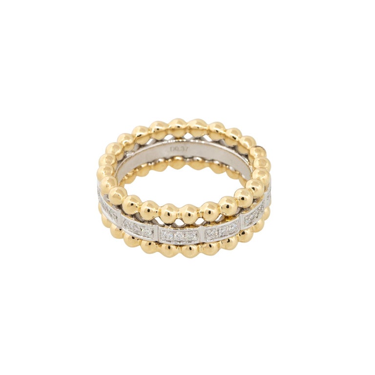 0.37 Carat Diamond 3 Row Bump Band 18 Karat in Stock For Sale at 1stDibs