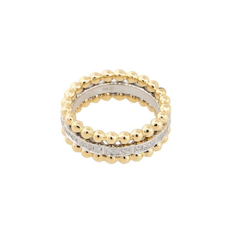 0.37 Carat Diamond 3 Row Bump Band 18 Karat in Stock For Sale at 1stDibs