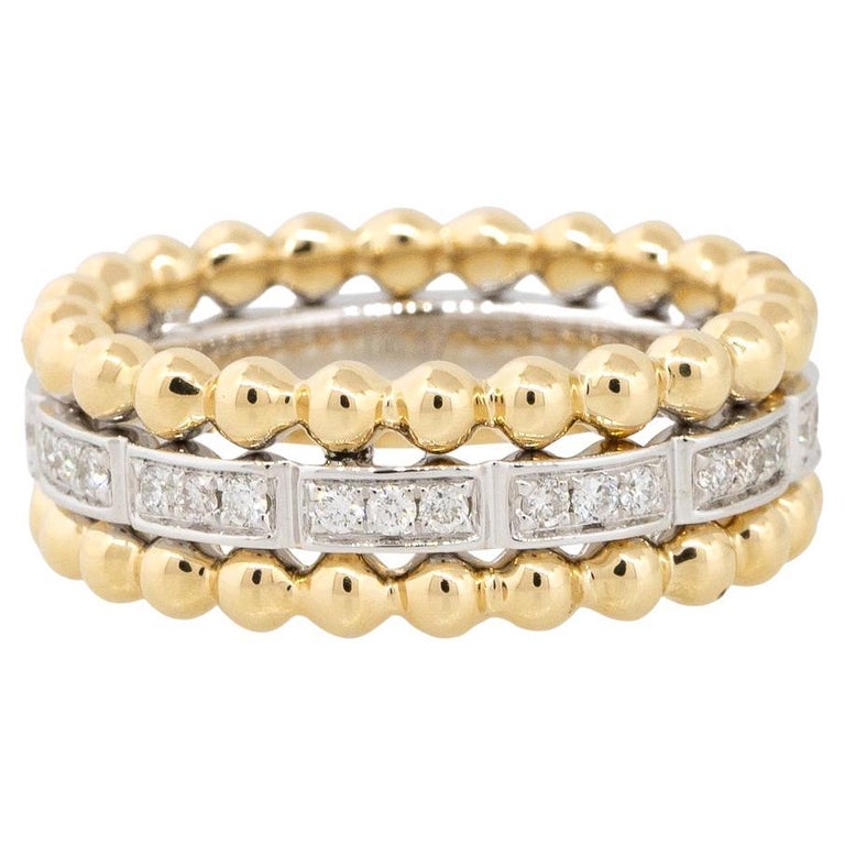 0.37 Carat Diamond 3 Row Bump Band 18 Karat in Stock For Sale at 1stDibs