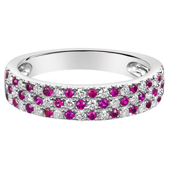 Zydo 5.85ctw Round Diamond and 0.41ctw Round Ruby 18k White Gold ...