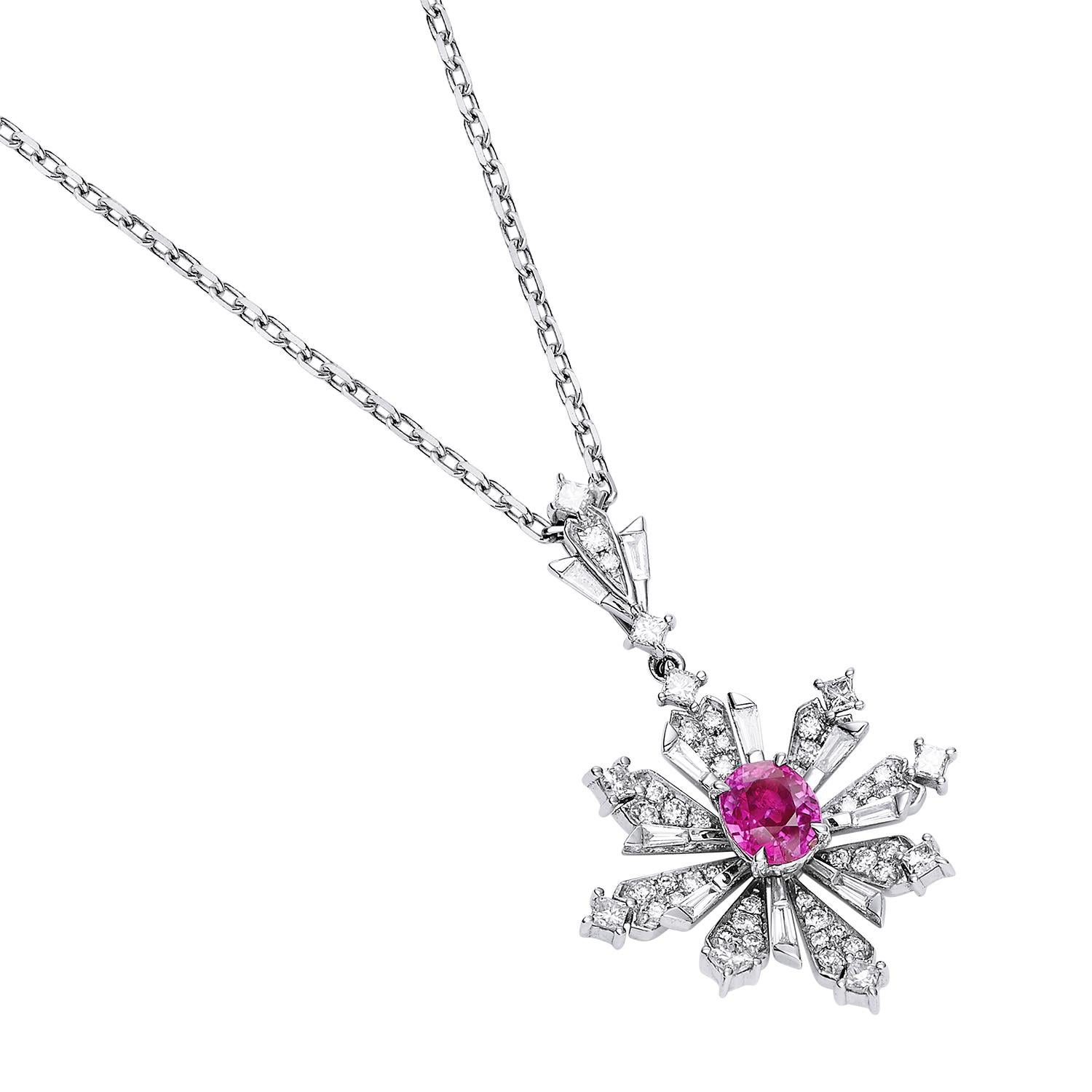 0.38ct Myanmar Mogok Untreated Pigeon Blood Red Ruby Necklace For Sale ...