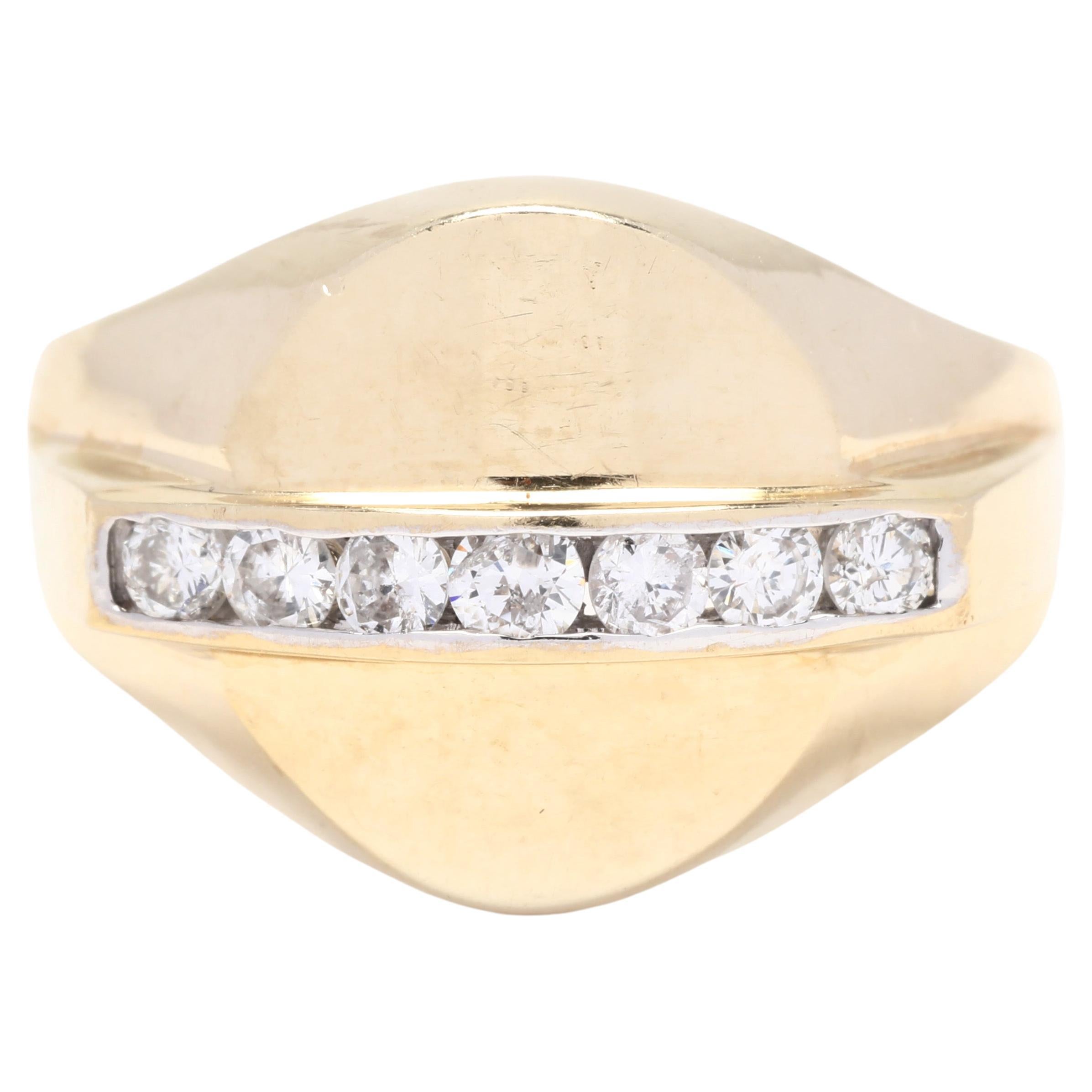 Gold Diamond Signet Ring - 707 For Sale on 1stDibs | diamond signet ...