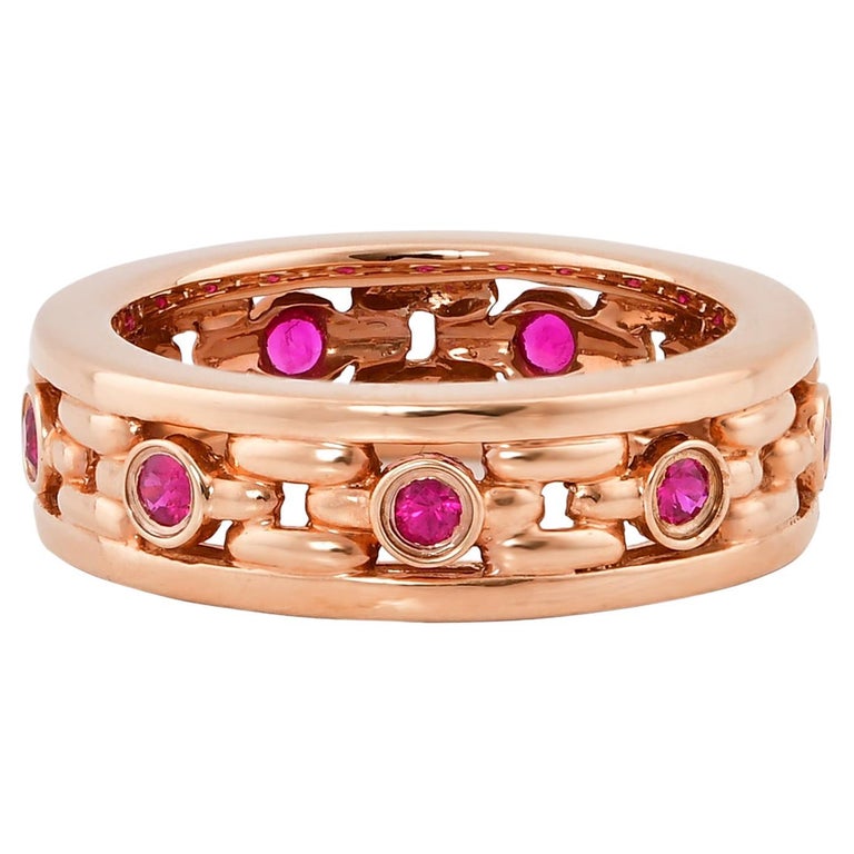 0.390 Carat Ruby Ring in 14 Karat Rose Gold For Sale at 1stDibs