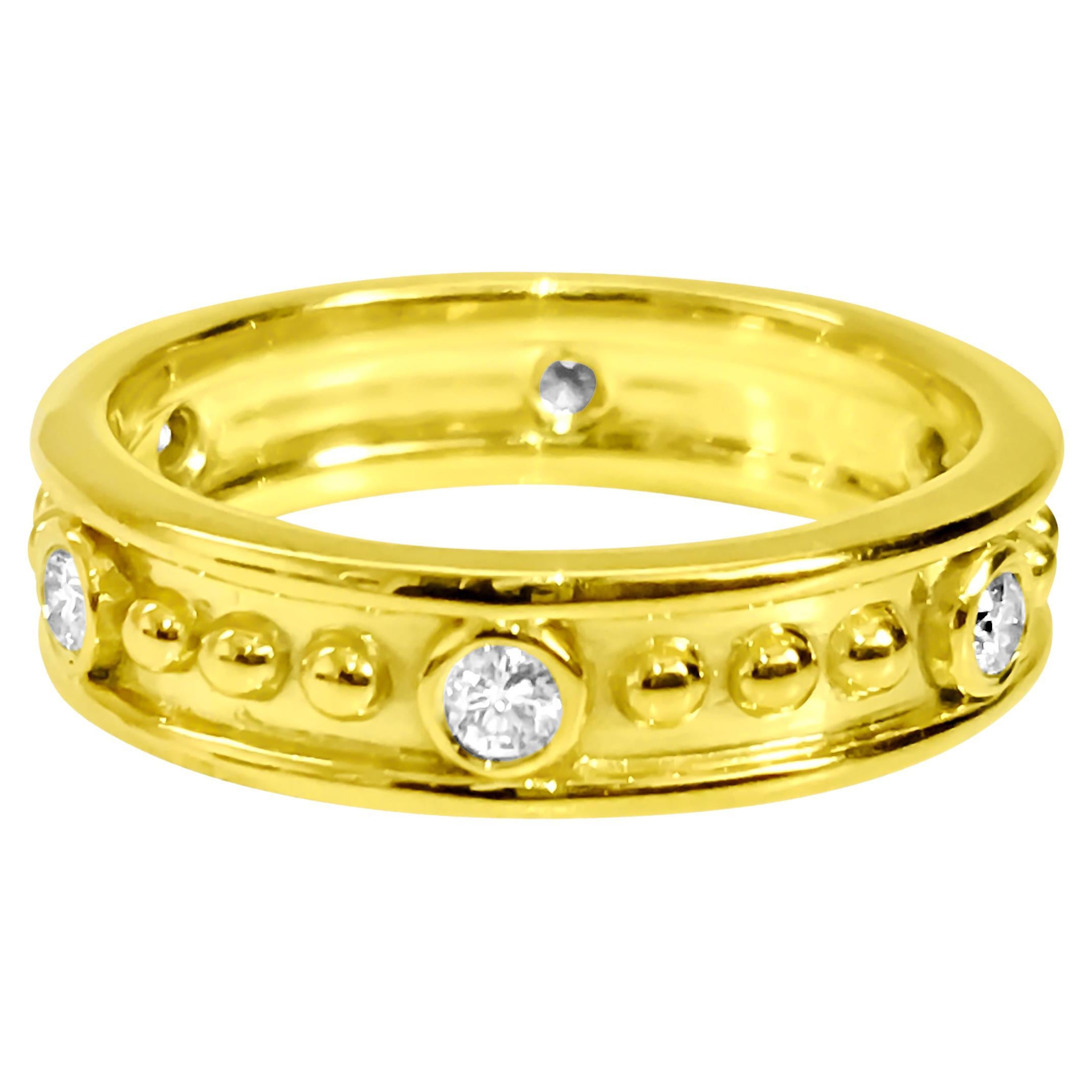 European Style Shank Large Gold Band Diamond Engagement Ring For Sale ...