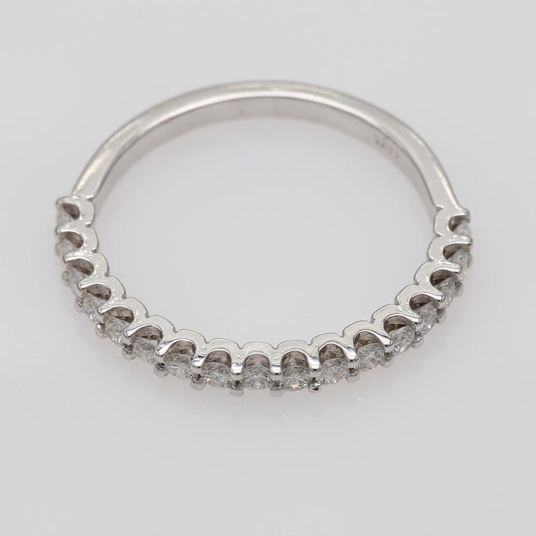 0.48 Carat Natural Diamonds Round Shape Half Eternity Ring Band in ...