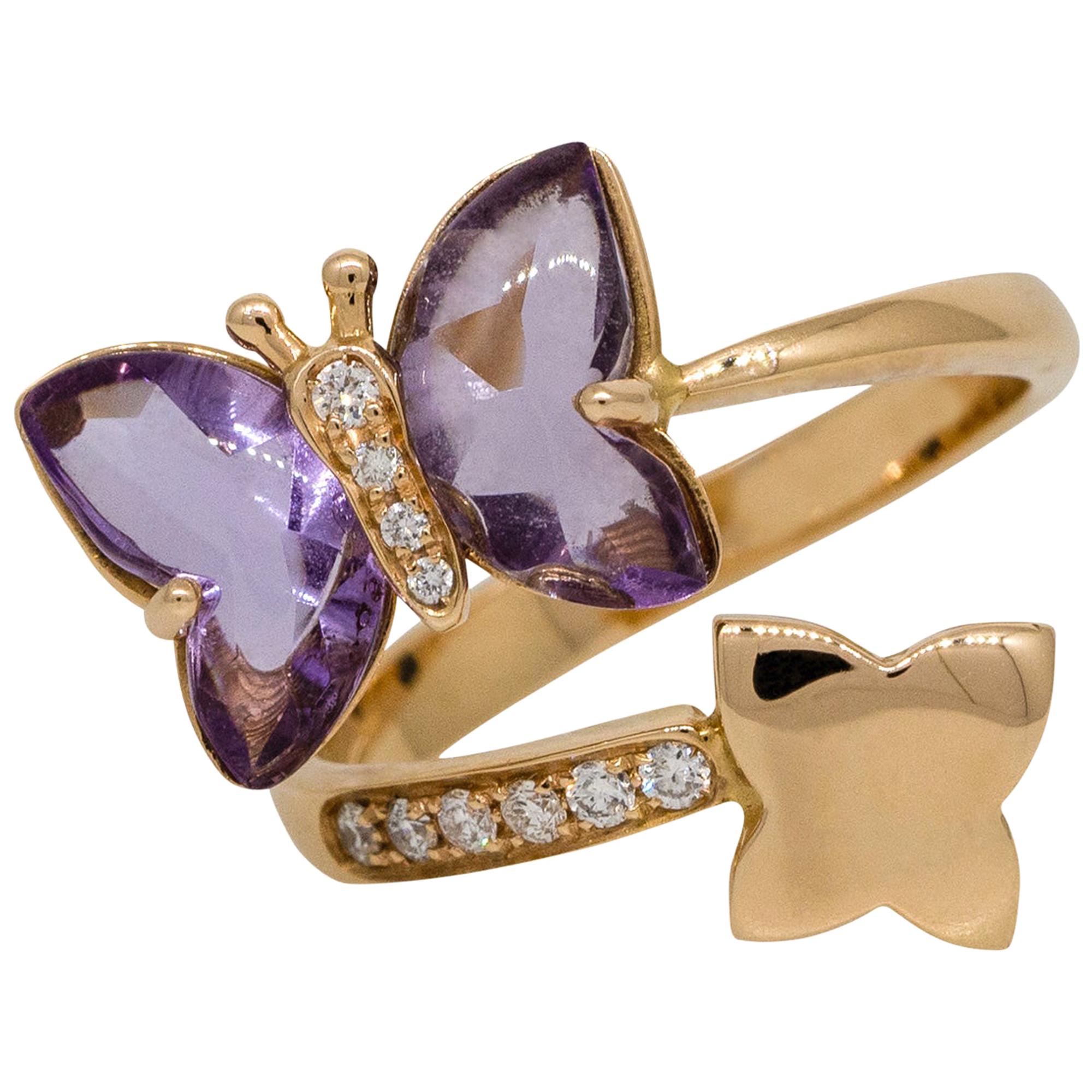 2.56 Carat Diamond Twisted Overpass Ring 18 Karat in Stock For Sale at ...