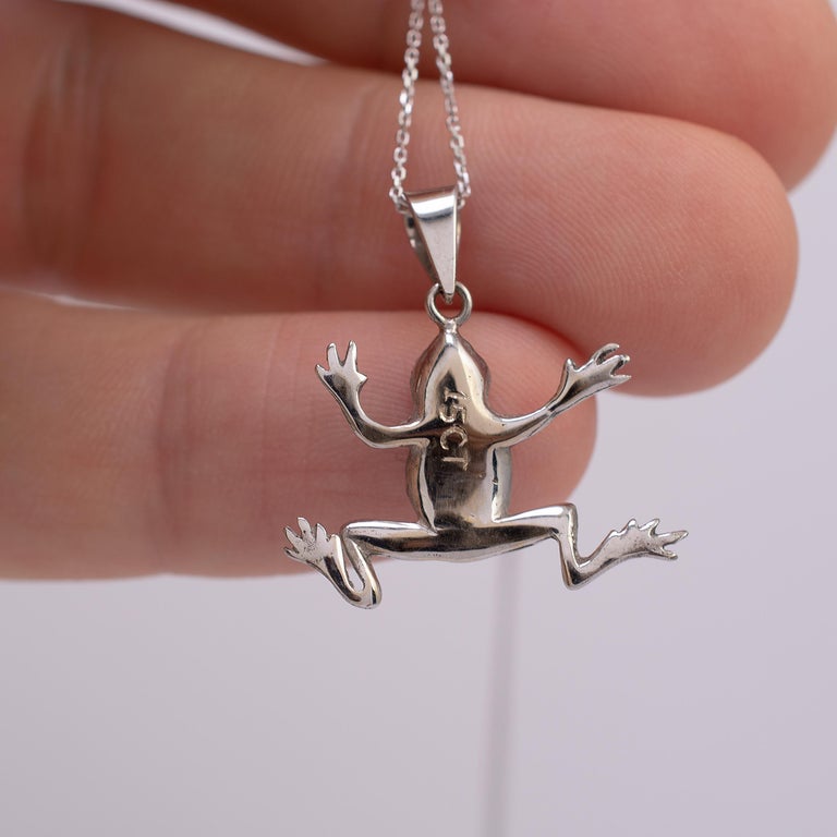 Unique Diamond Frog Pendant 15 Karat White Gold at 1stDibs | unique ...