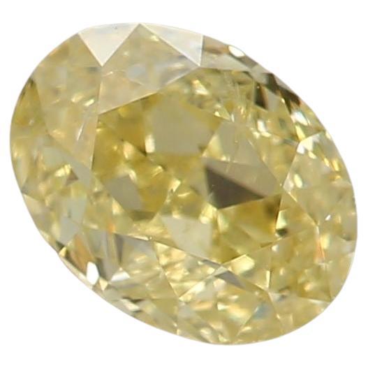 0.50 Carat Fancy Intense Yellow Oval shaped diamond I1 Clarity GIA ...