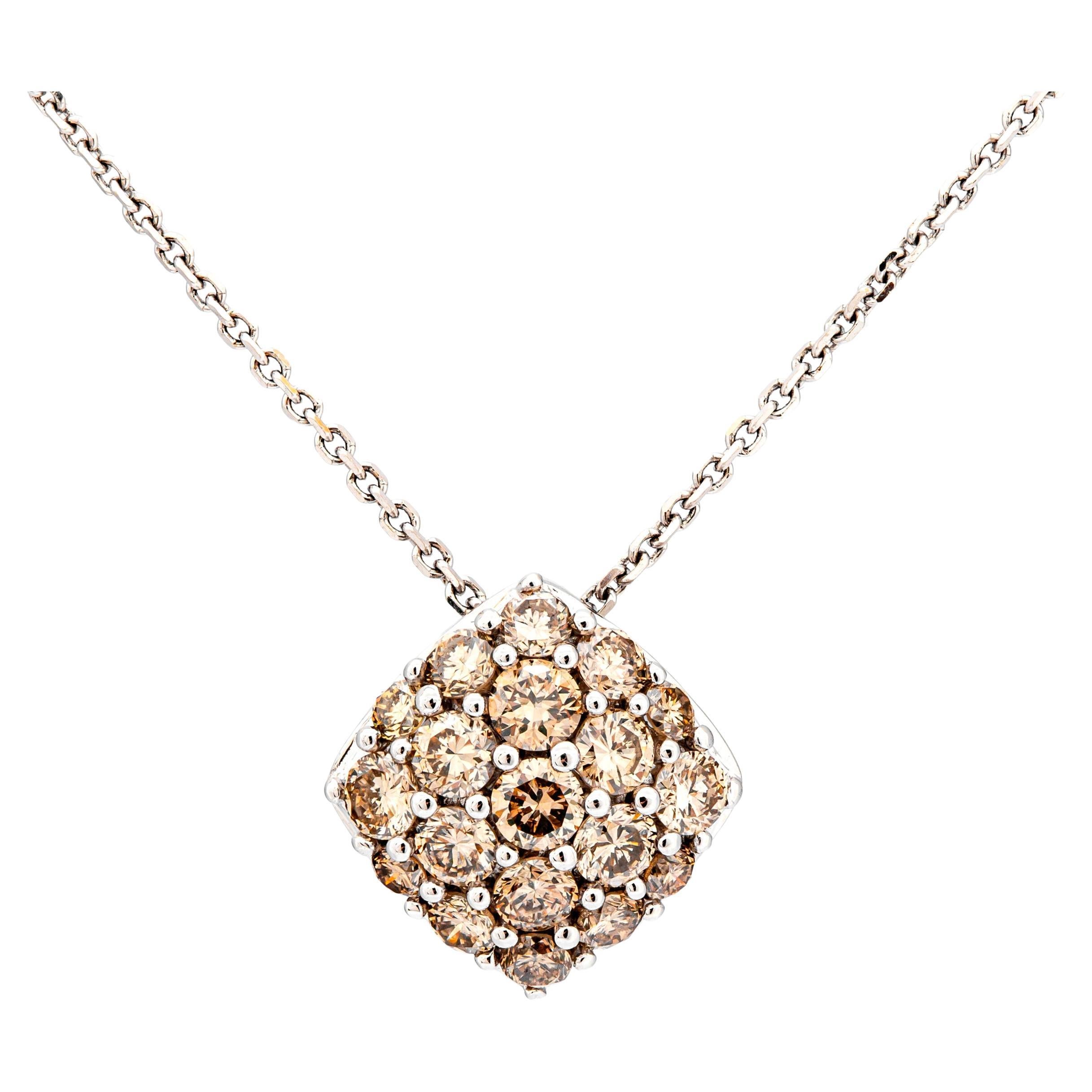 0.50 Ct Natural Mix Fancy Brown Diamond Pendant at 1stDibs