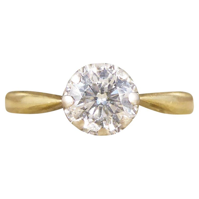 0.50ct Brilliant Cut Illusion Set Diamond Solitaire Engagement Ring in ...