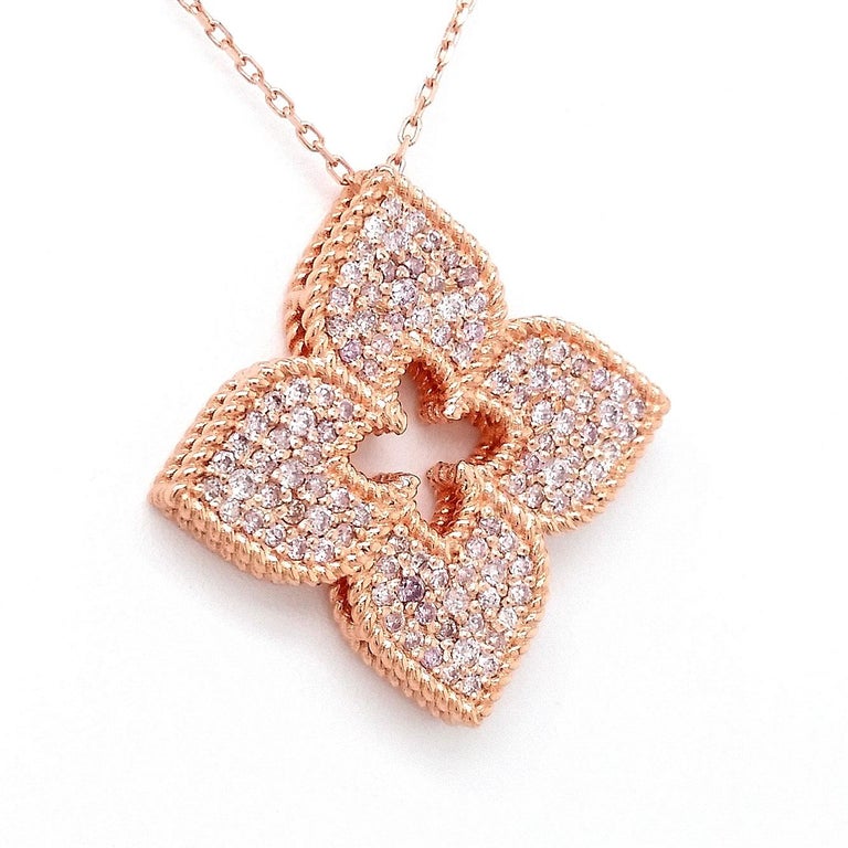 0.50ct. Natural Pink Diamond Pendant 14k Rose Gold For Sale at 1stDibs